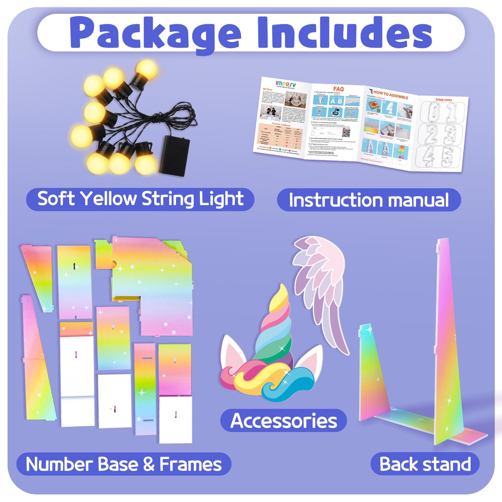 Snapklik.com : Imprsv Marquee Numbers 2nd-Birthday Decorations: 3ft ...
