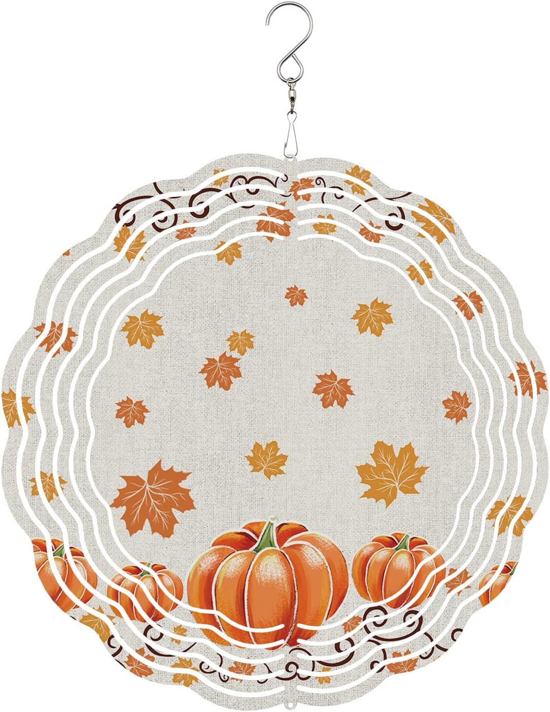 Amazon.com: Wind Spinner Fall Thanksgiving Pumpkin Orange Leaves ...