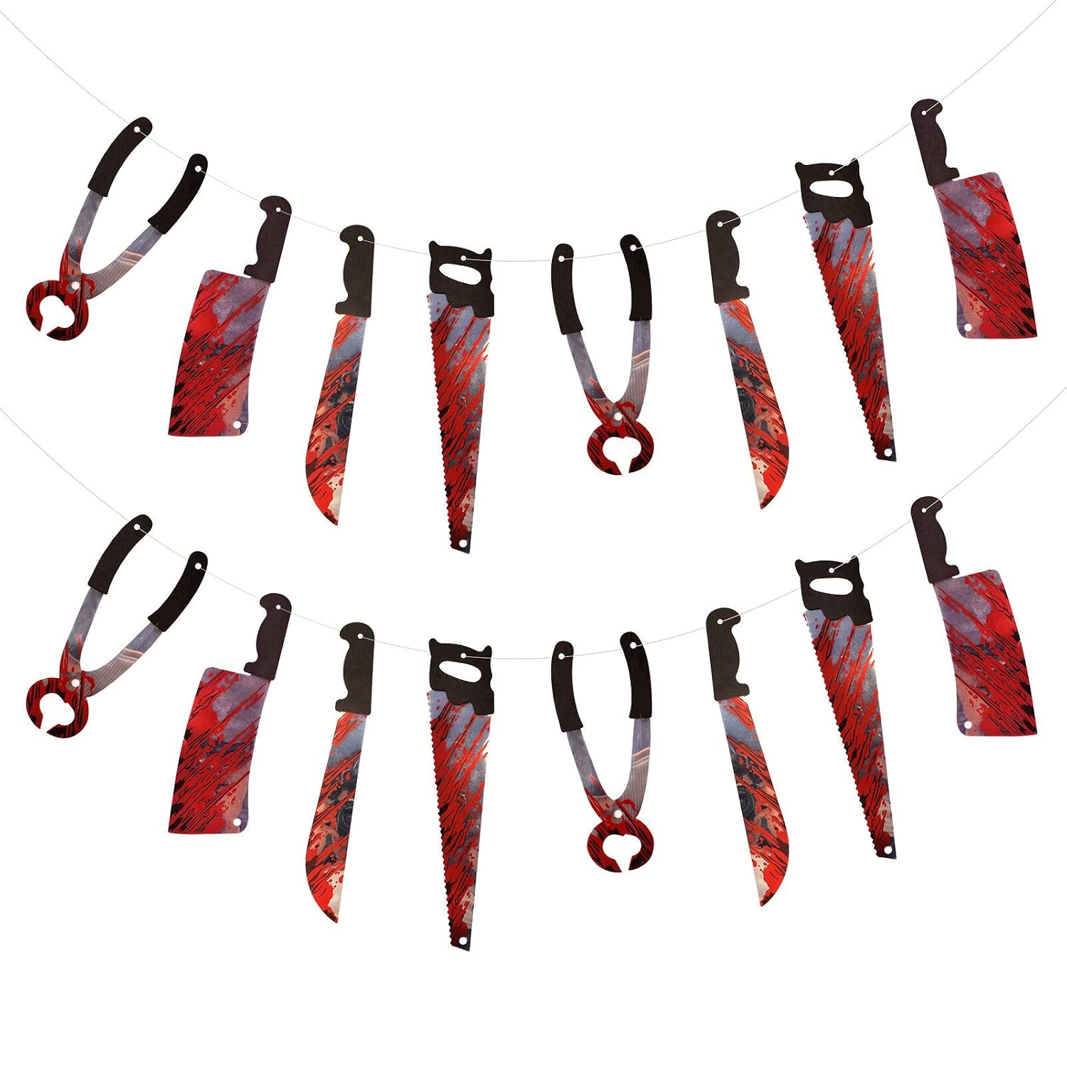 ZERHOK Halloween Horror Banner Blutige Messer Girlande Halloweenparty ...