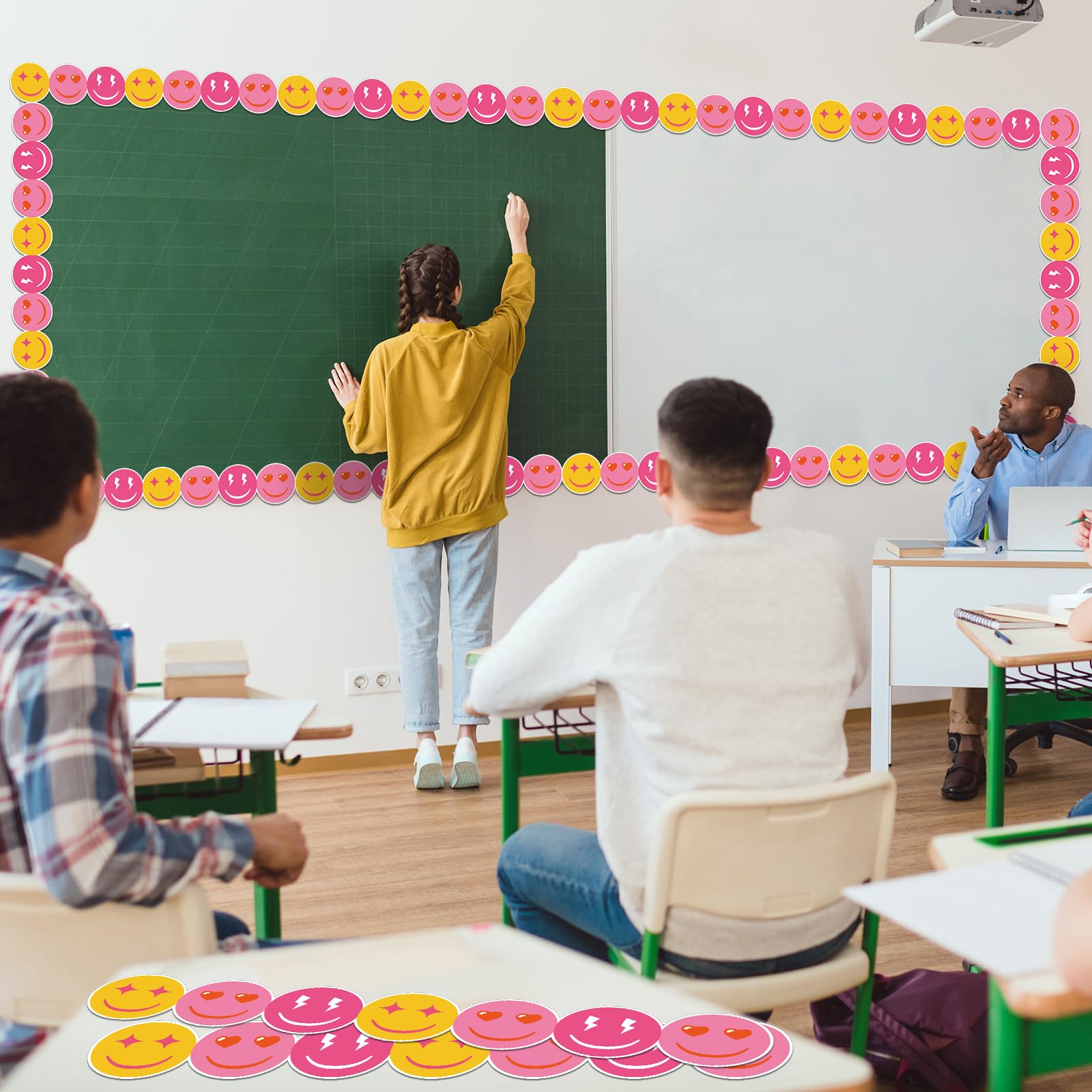 Snapklik.com : Zonon 65 Feet Happy Face Bulletin Board Border Colorful ...