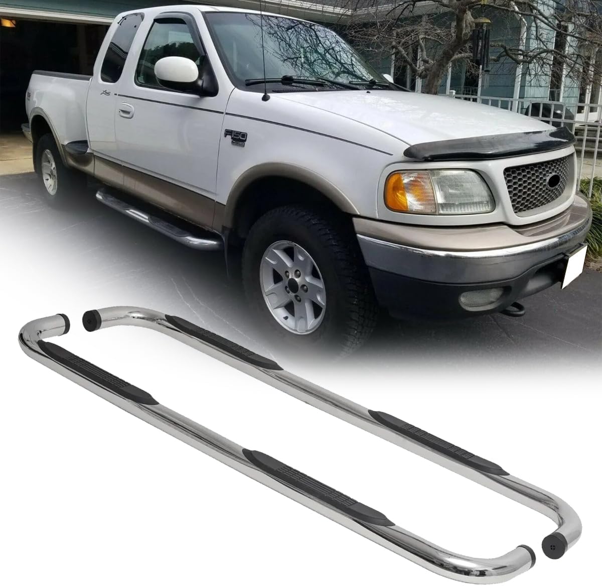 Amazon.com: 3" Side Side Step Nerf Bars Fit for F0rd F150/250 LD Super ...