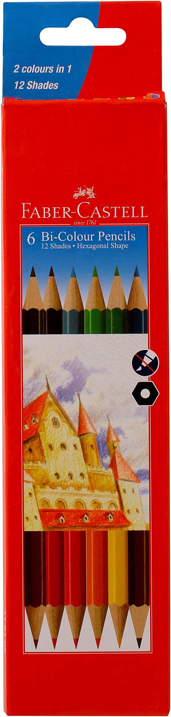 Faber-Castell Bi-Color Pencil Set - Pack of 6 (Assorted) : Amazon.in ...