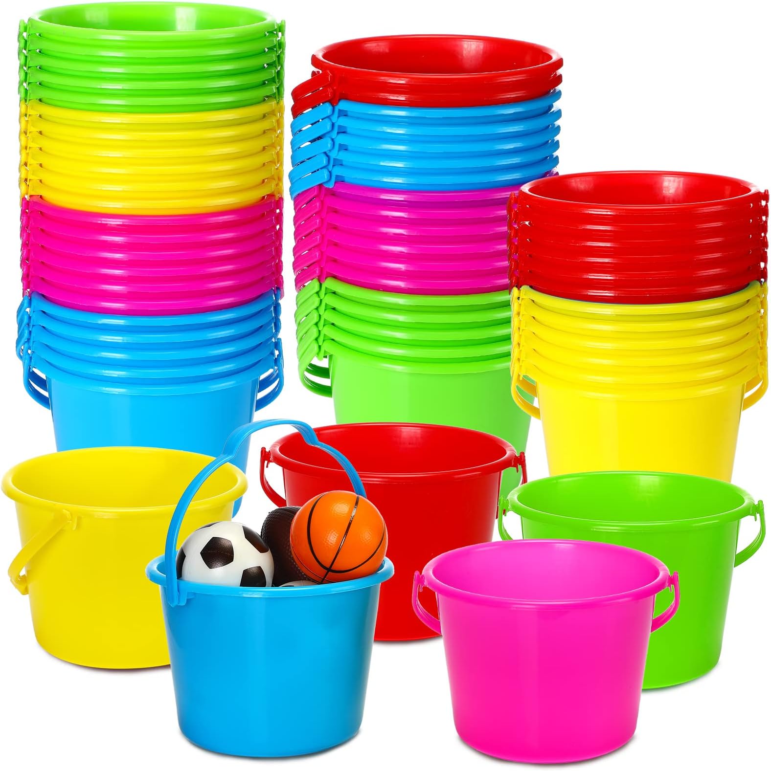 Amazon.com: Shindel 28Sets Sand Buckets and Shovels for Kids, Easter ...