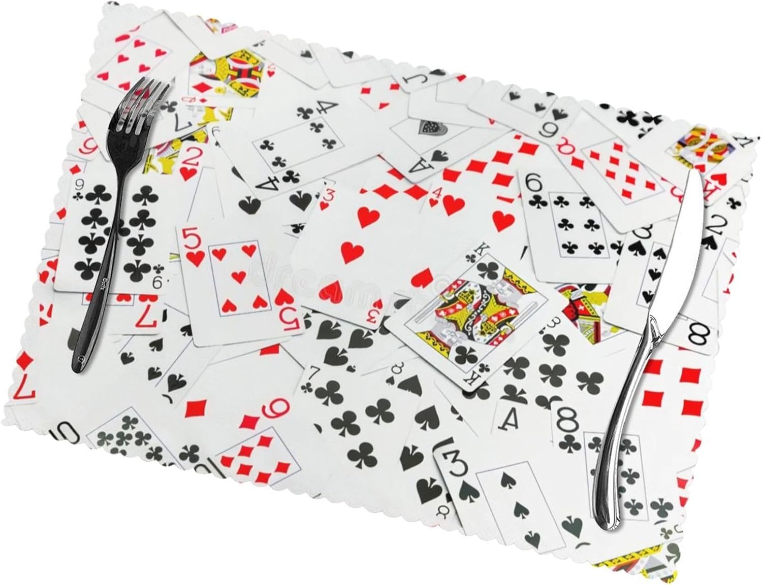 Amazon.com: errtavt Poker Casino Playing Cards Placemats Set of 6 ...