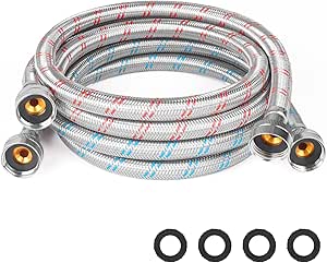 Amazon.com: KEOKLE Stainless Steel Washing Machine Hoses 5FT Universal ...