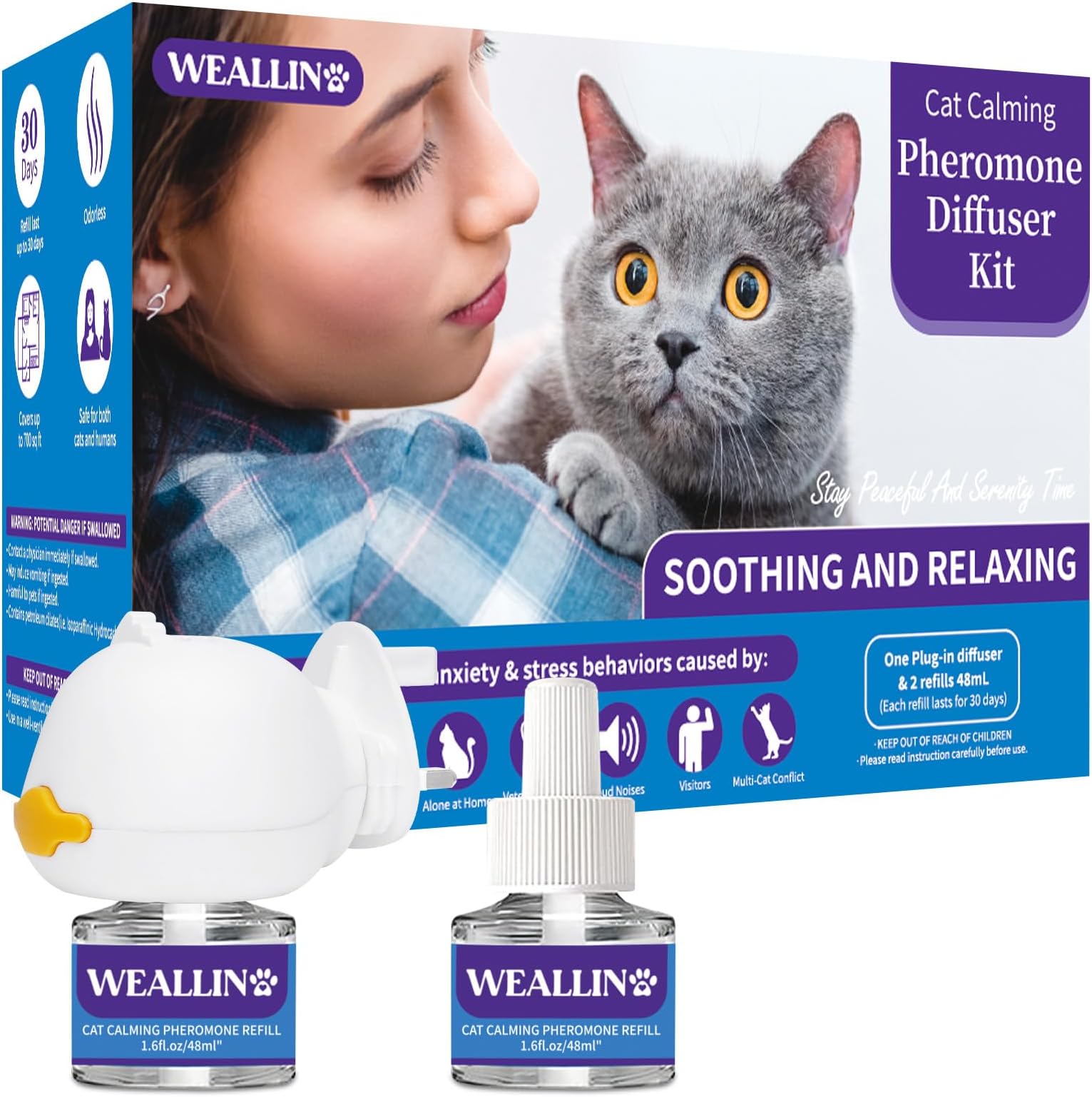 Feliway Optimum 30 Day Starter Kit | Plug In Anxiety Relief Pheromone ...
