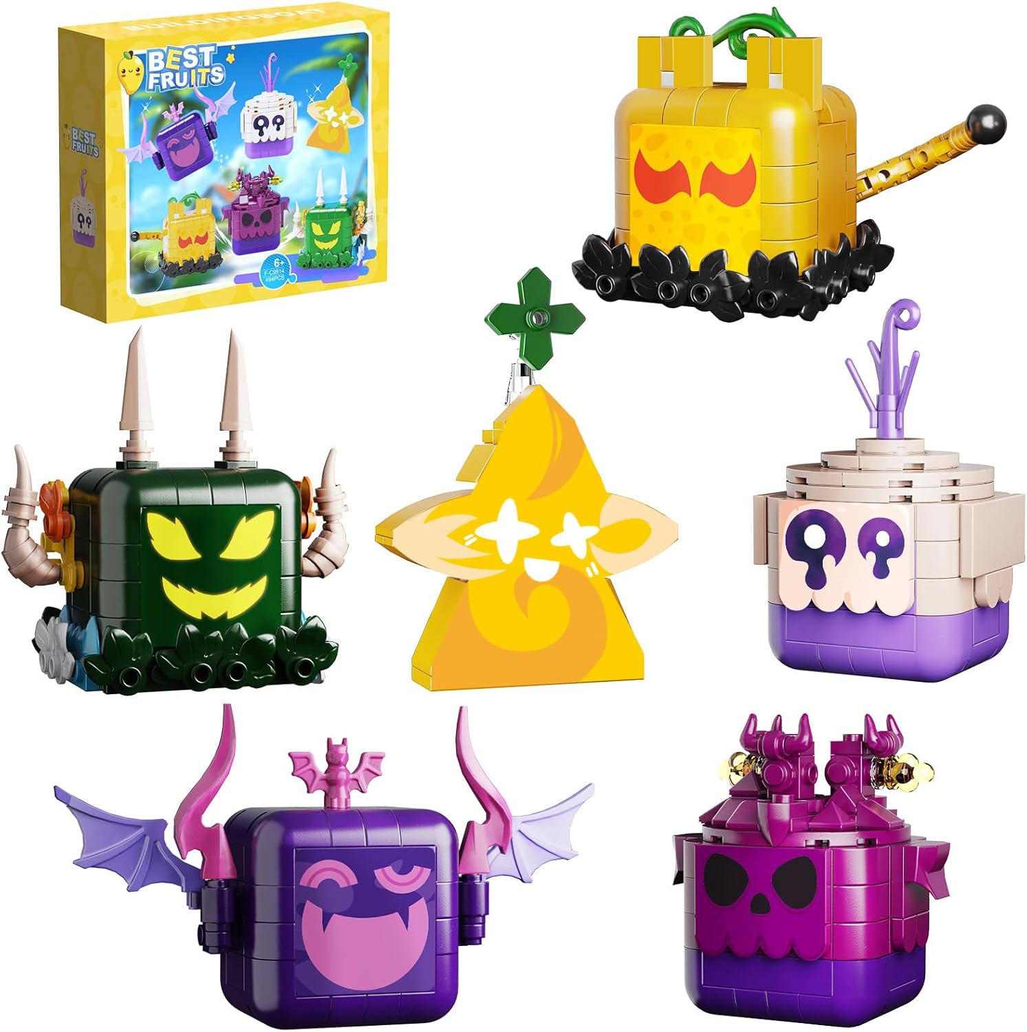 Amazon.com: Fruits Toy Building Sets, Anime Game Toy Cute Building Kits ...