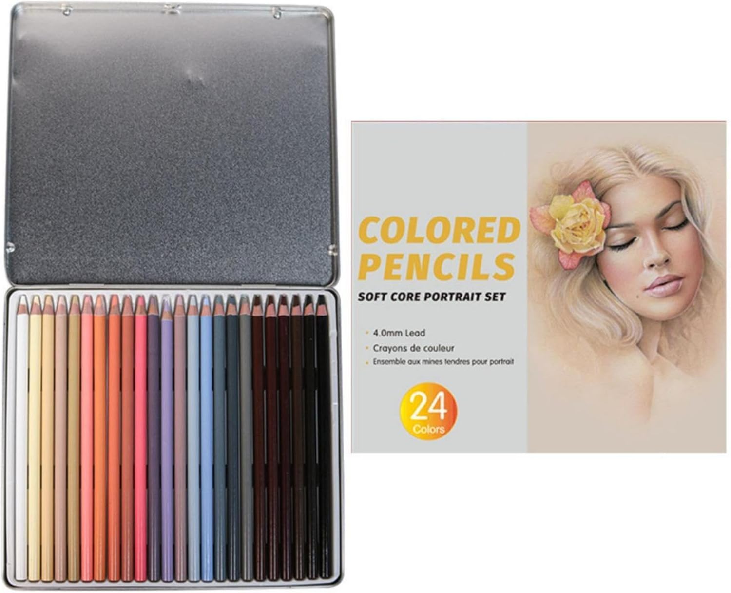 Amazon.com : Joyeee 24 Skin Colored Pencil Portrait Set, Professional ...