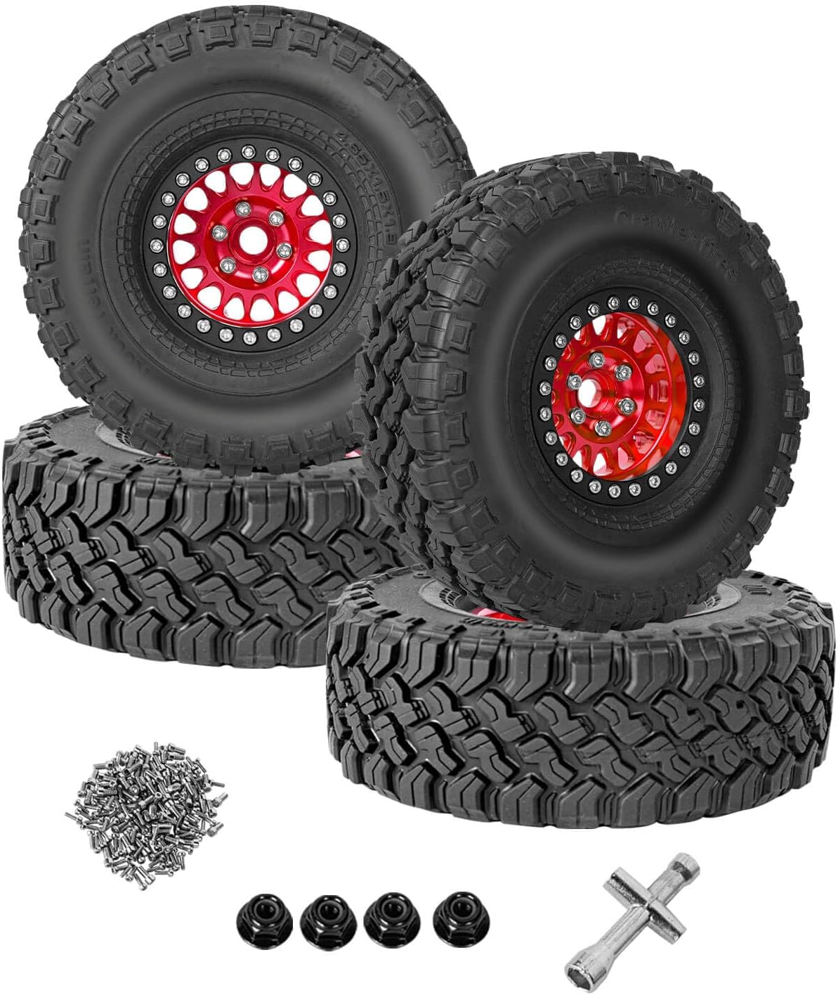 Amazon.com: hopsupRC Aluminium 1.9in Beadlock Wheel Rim&1.9in Tires ...