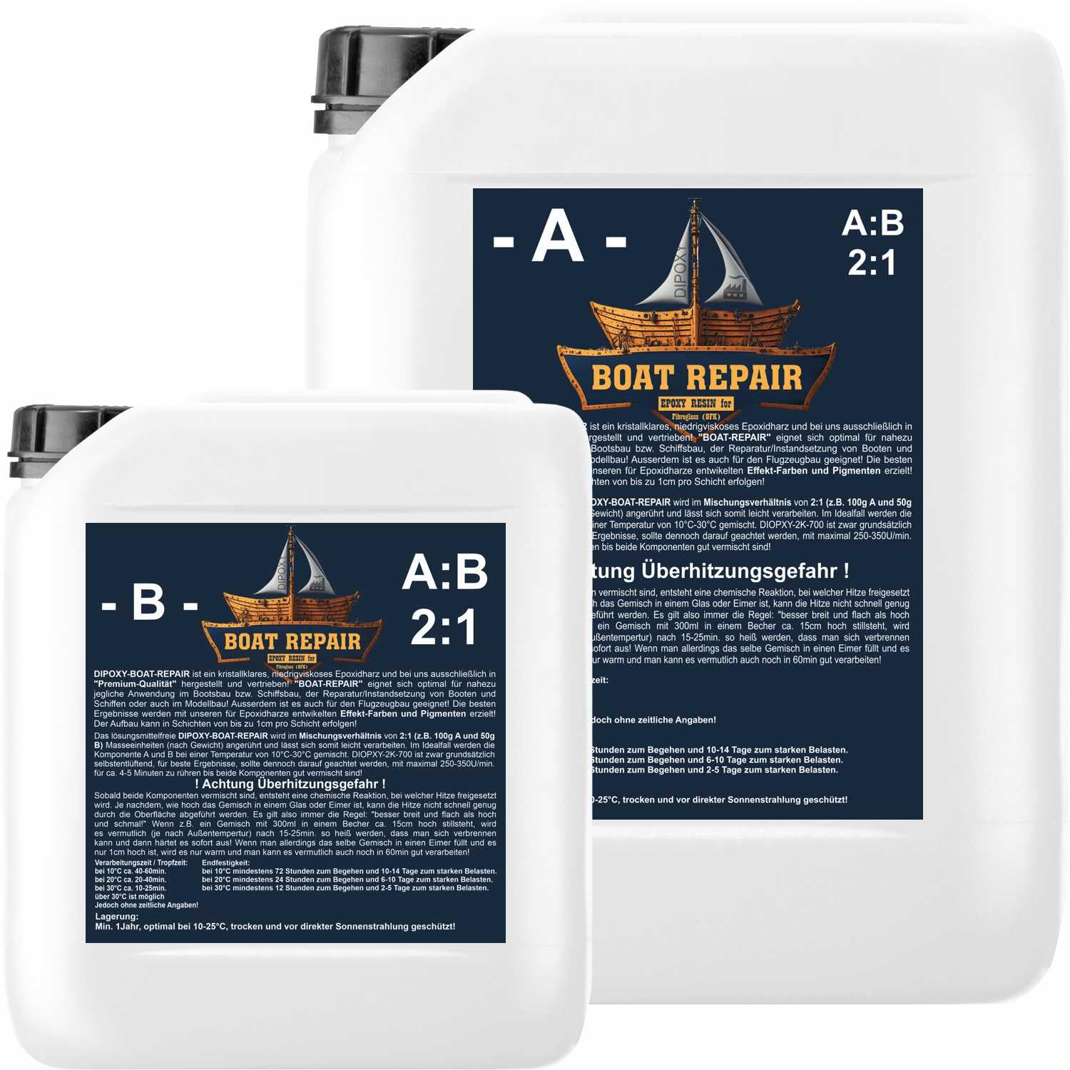 Epoxidharz Boat Repair 3,0kg resin epoxy Laminierharz Boot-Reparatur ...