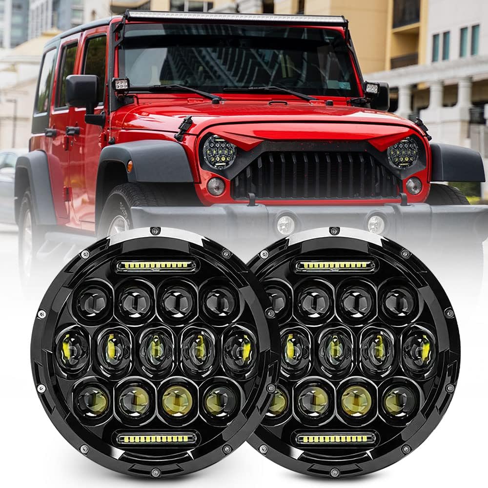 Amazon.com: Xprite 105W LED Headlights with Hi/Lo Beam, DRL and Amber ...