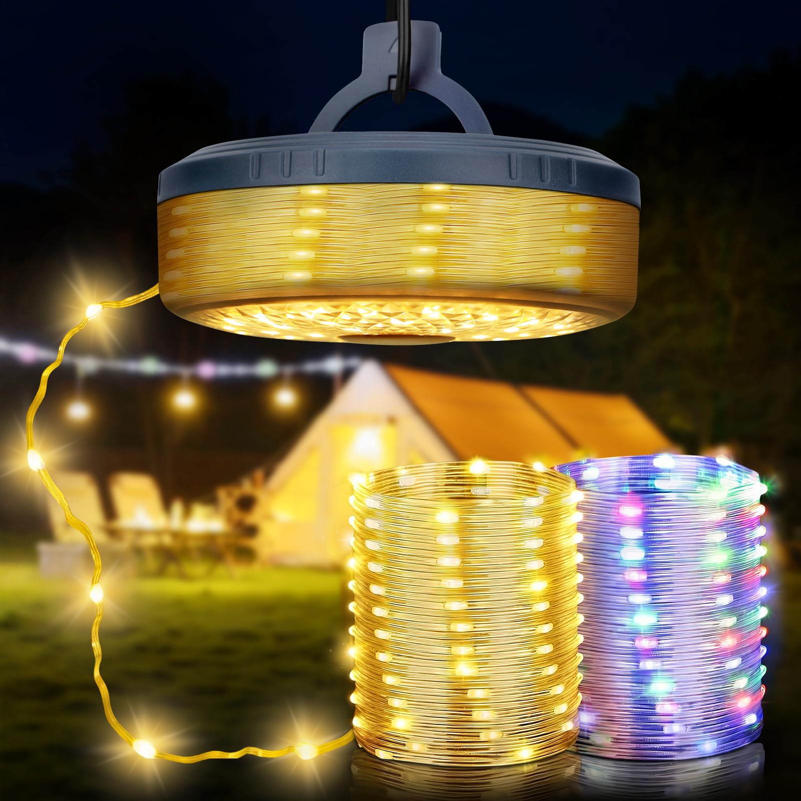 Miawtro Camping String Lights, Camping Fairy Lights with 8 Lighting ...