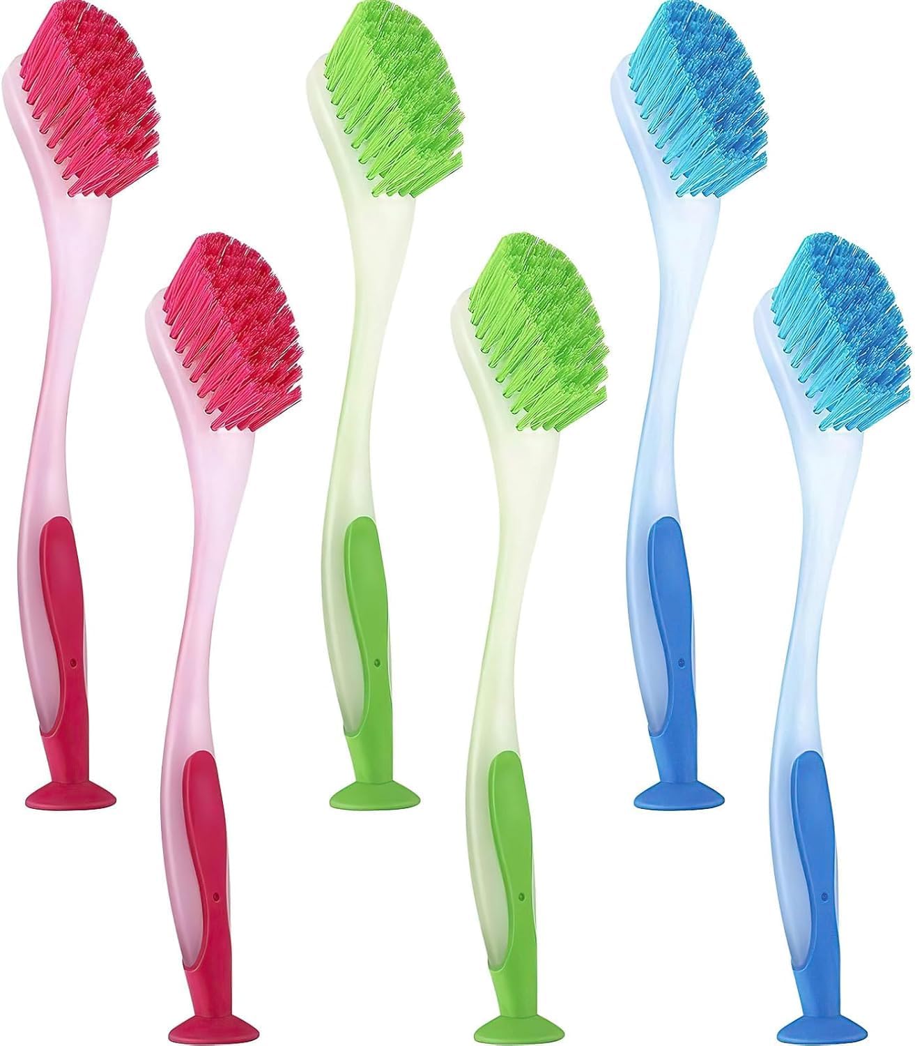 Dish Brush with Handle, 6 Pack Kitchen Scrub Brushes, Dishwashing Brush ...