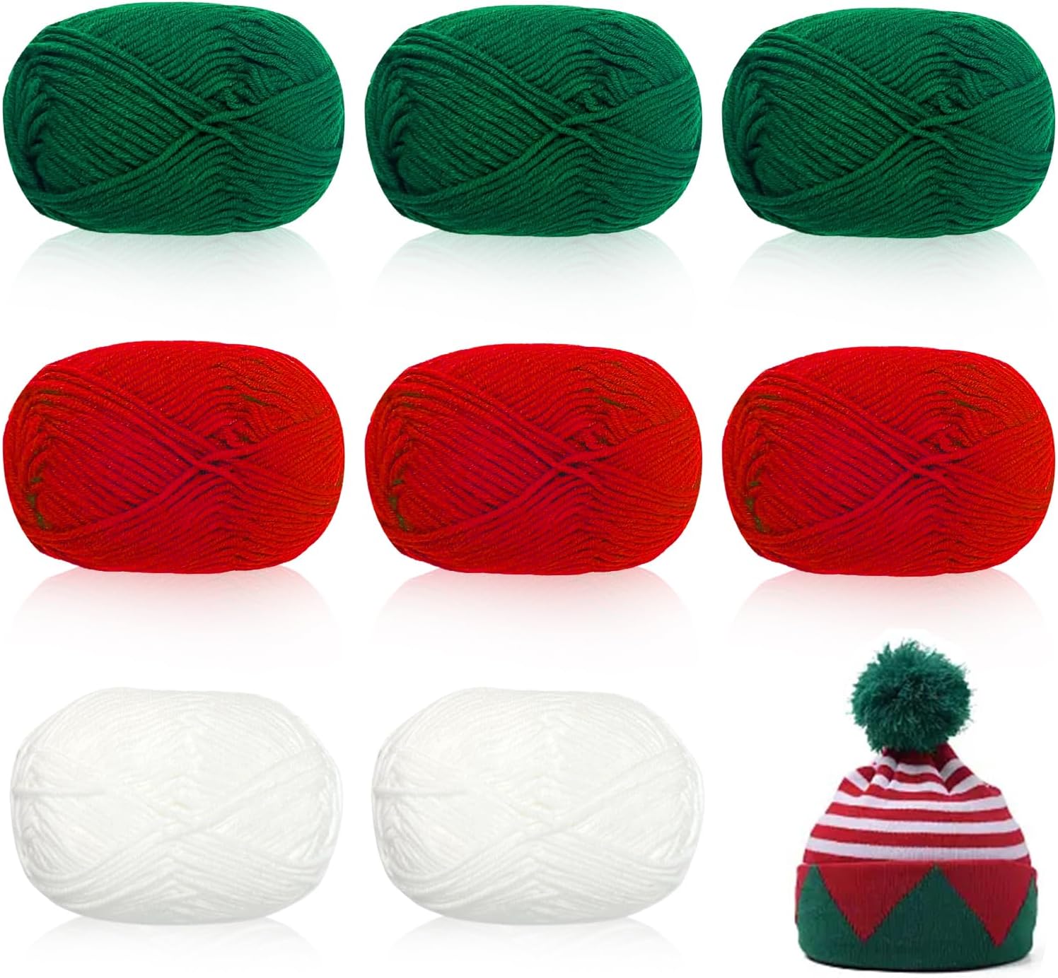 Amazon.com: Rainmae 8 Pack Velvet Yarn for Christmas Knitting Crochet ...