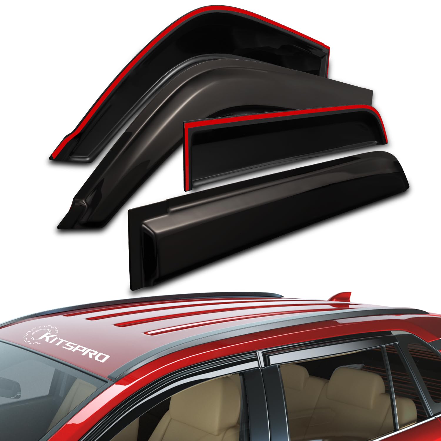 Snapklik.com : KitsPro Side Window Rain Guards For 2010-2024 Toyota 4Runner