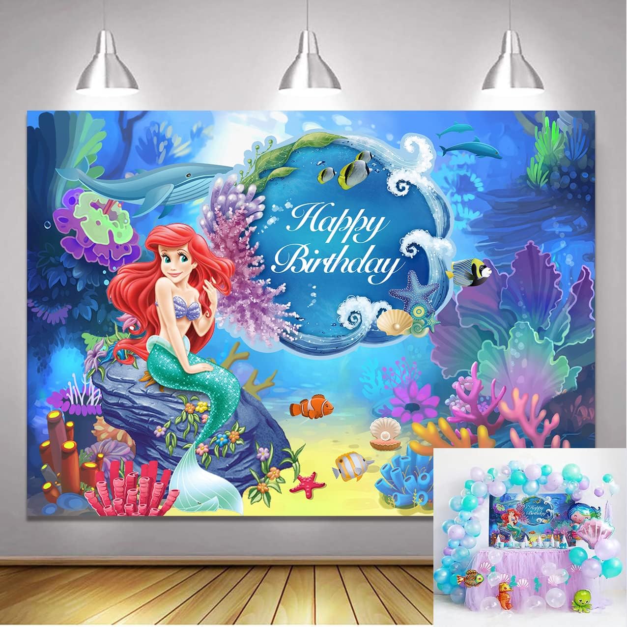 Mermaid Backdrop Mermaid Underwater World Backdrop Kids Birthday Party ...
