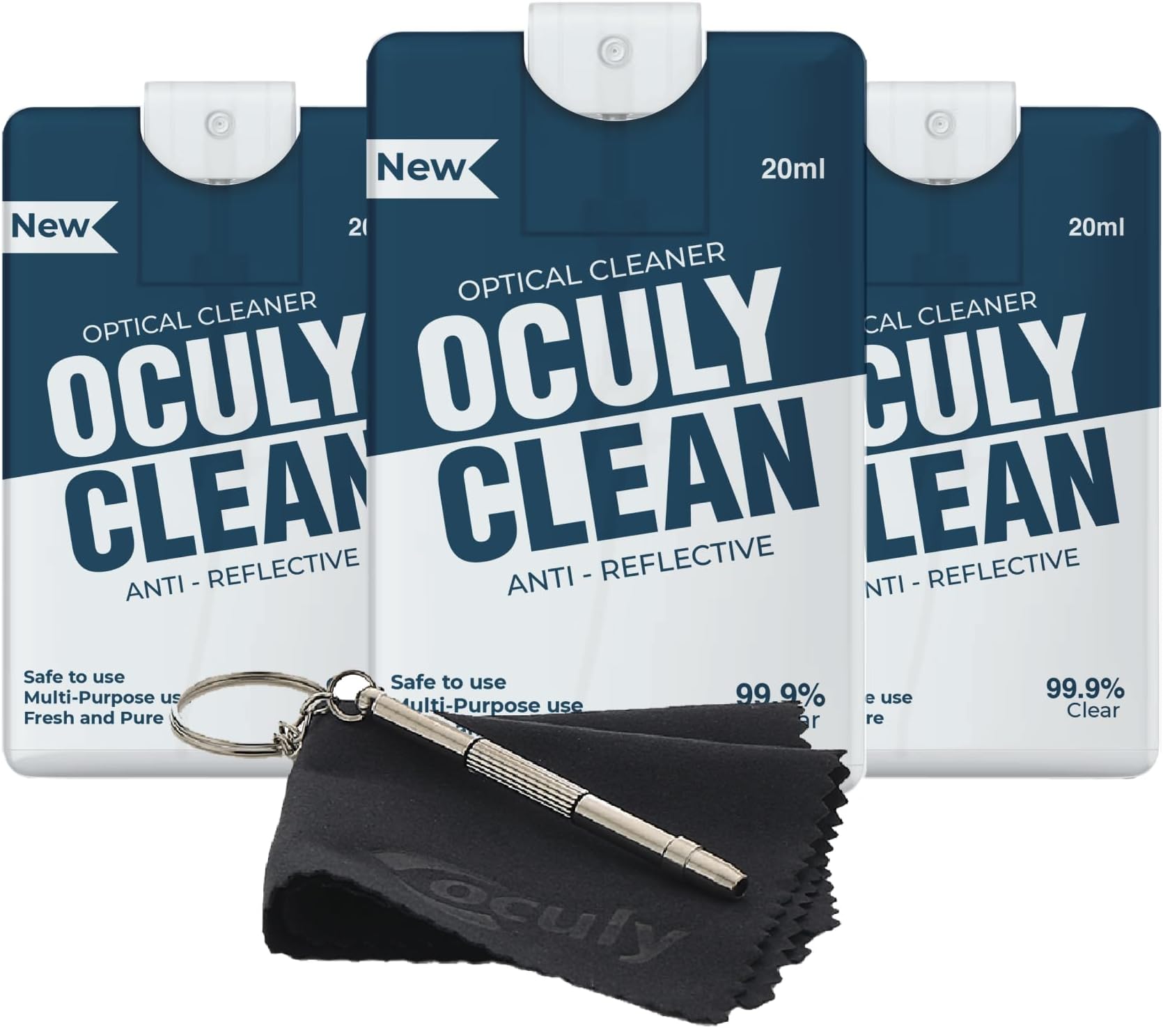 Buy OCULY 20ml (Pack of 3) Spectacle Lens Cleaner with Japanese ...