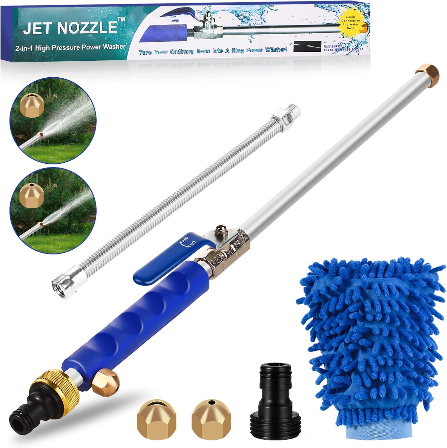 Jetnozzle 2-in-1 High Pressure Power Washer Nozzle - Garden Hose ...