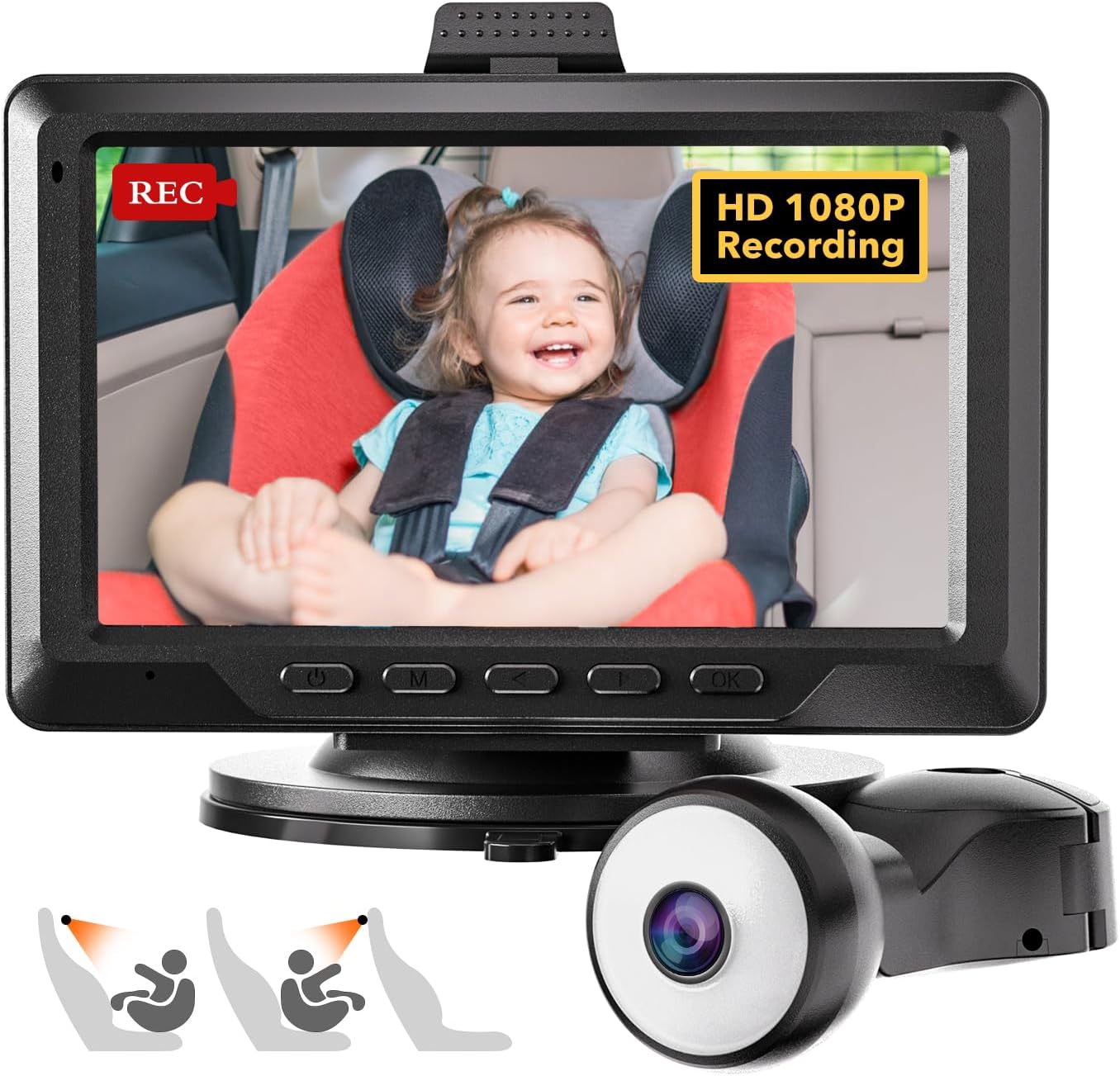 Amazon.com: REDTIGER Baby Car Camera 1080P HD Recording, Full-Color ...