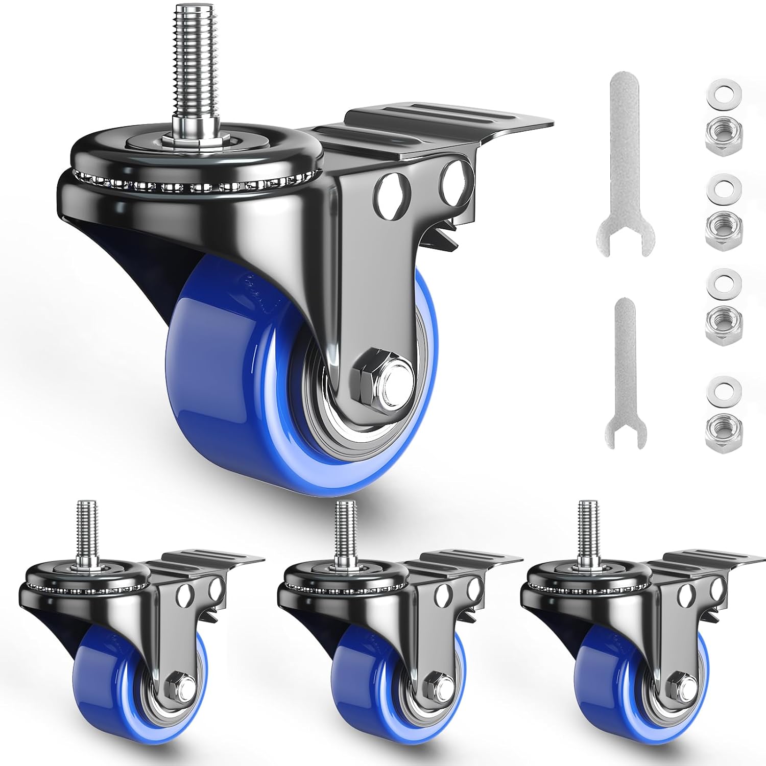Amazon.com: Stem Caster Wheels 2 inch Heavy Duty, Swivel Threaded Stem ...