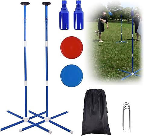 Amazon.com : Outdoor Flying Disc Game Set,Fun Bottle Drop Yard Games ...
