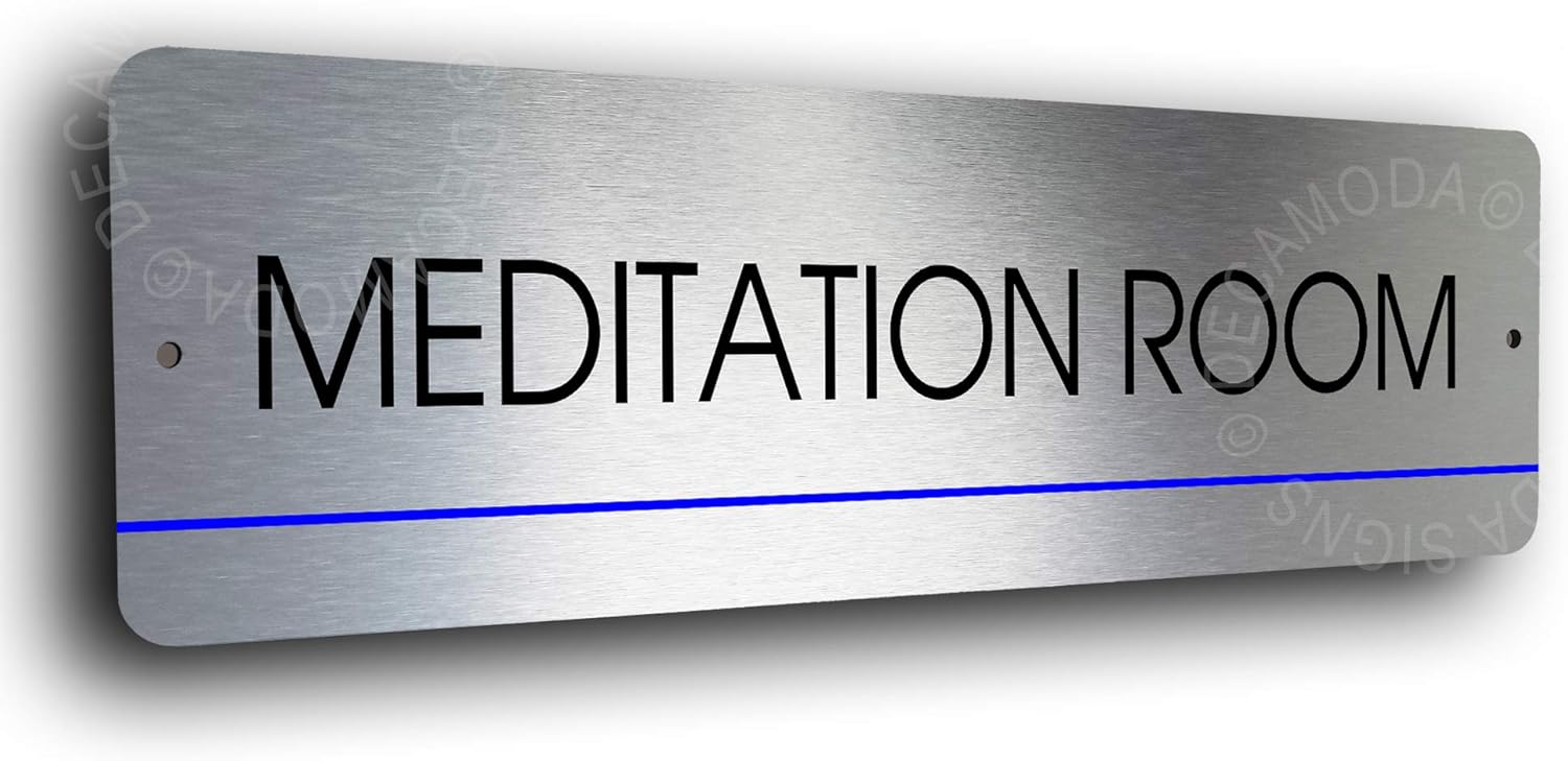 Amazon.com: Deca Moda Meditation Room Sign, Modern Door Signs, Business ...