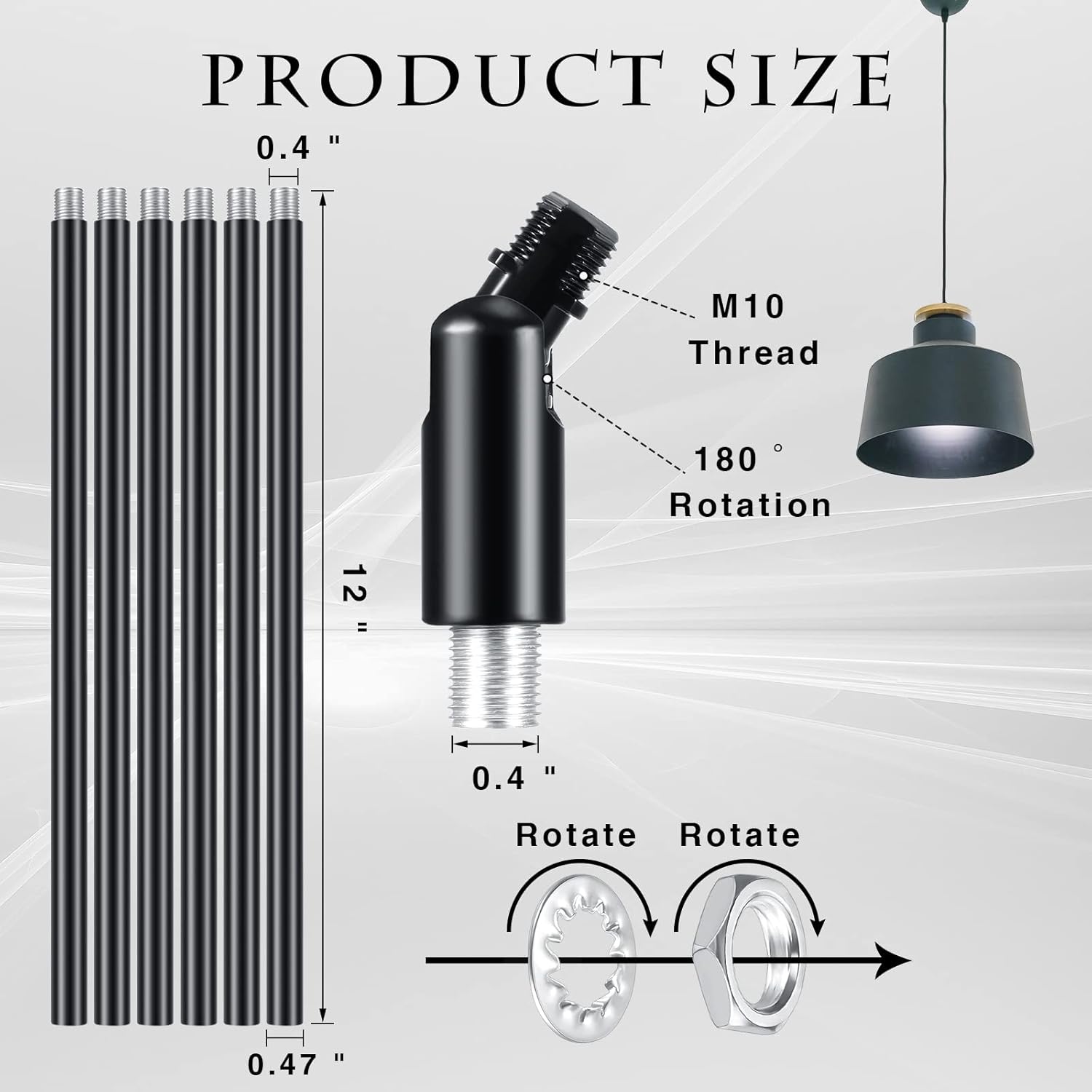 Buy Sloped Ceiling Adapter Kits Threaded Extension Rod Lighting Fixture ...