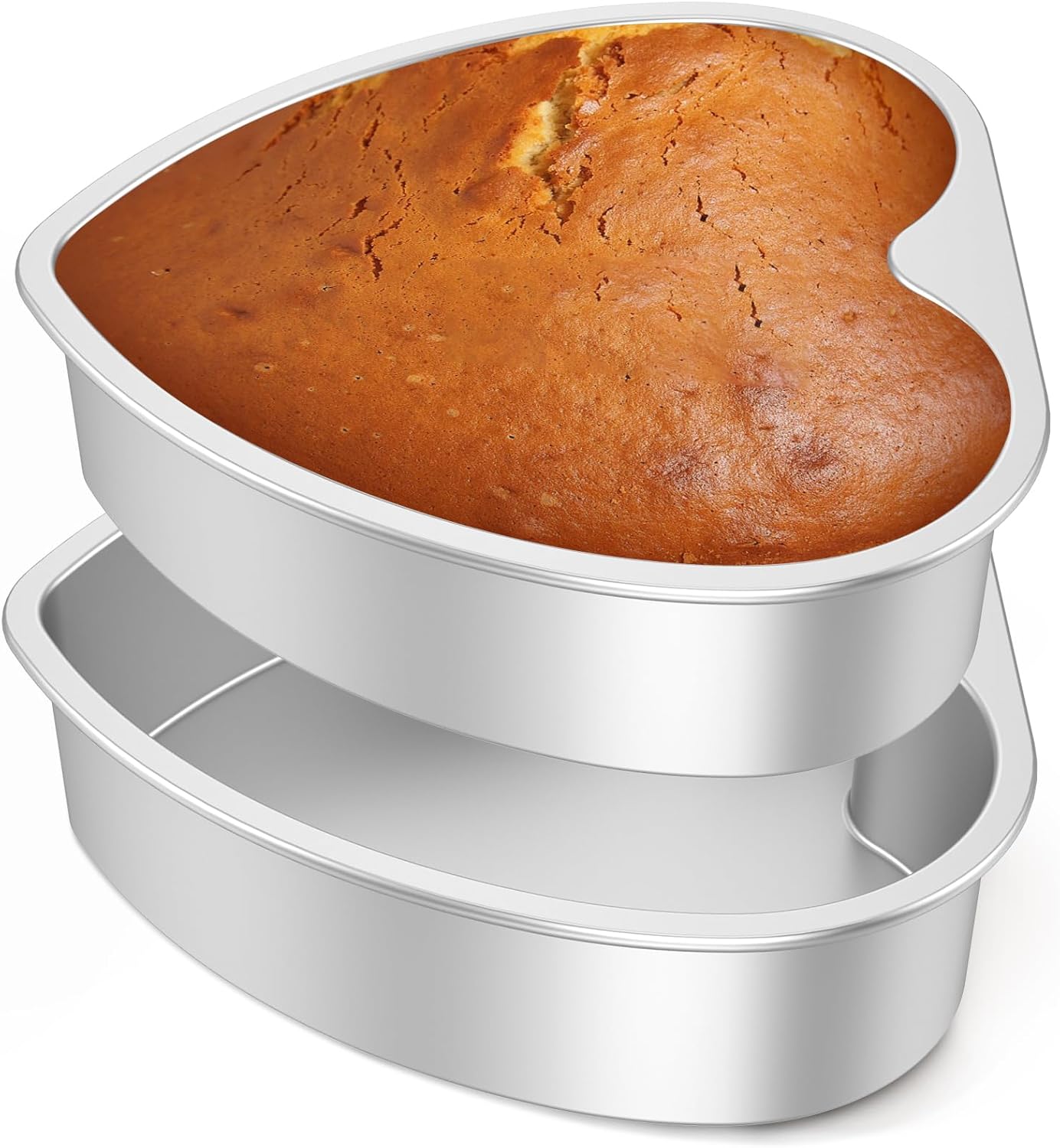 Amazon.com: LYDODOKA 10 Inch Heart Shaped Cake Pan, 2Pcs Aluminum Heart ...