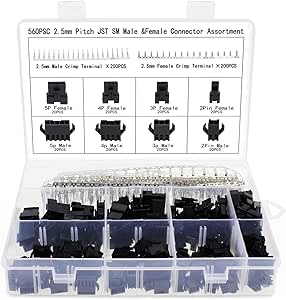 560Pcs 2.5mm Pitch 2 3 4 5 Pin JST SM Connector Male and Female Plug Housing Connector Adaptor ...