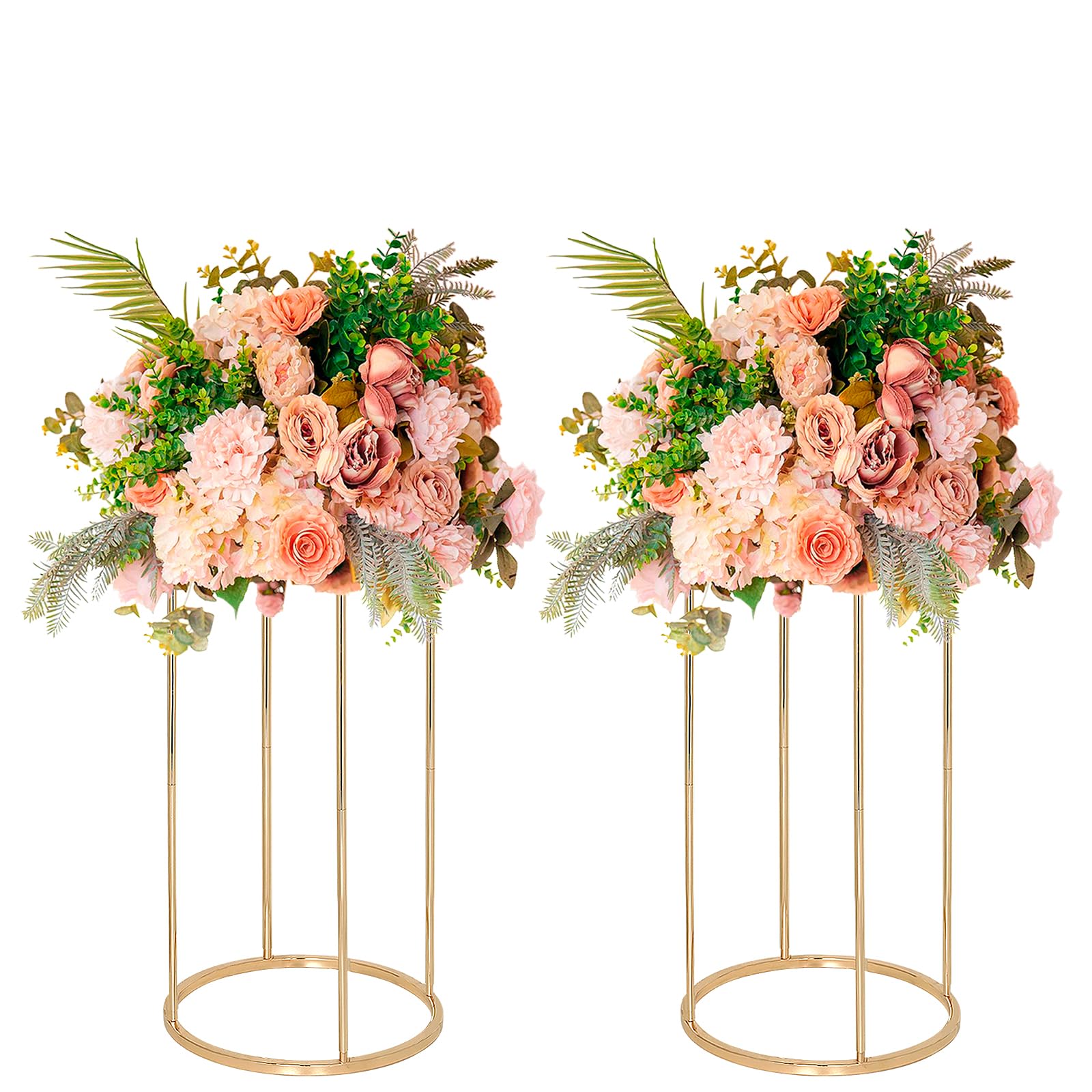 Amazon.com: Gold Wedding Flower Stands, Set of 2 Metal Vases Column ...
