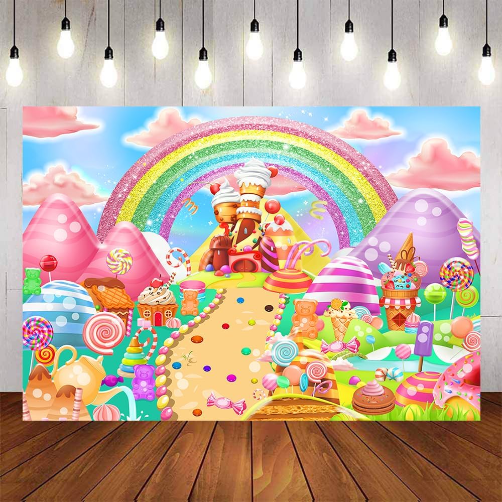 Amazon.com : Aumeko Candy Land Candyland Pastel Theme Backdrop Sweets ...