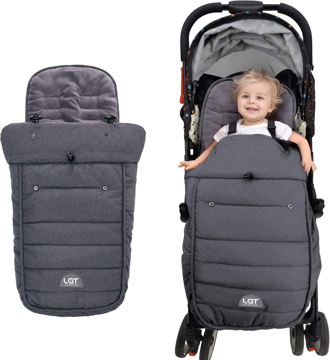 LAT Universal Footmuff for Pushchair, Winter Fleece Lined Cosytoes ...