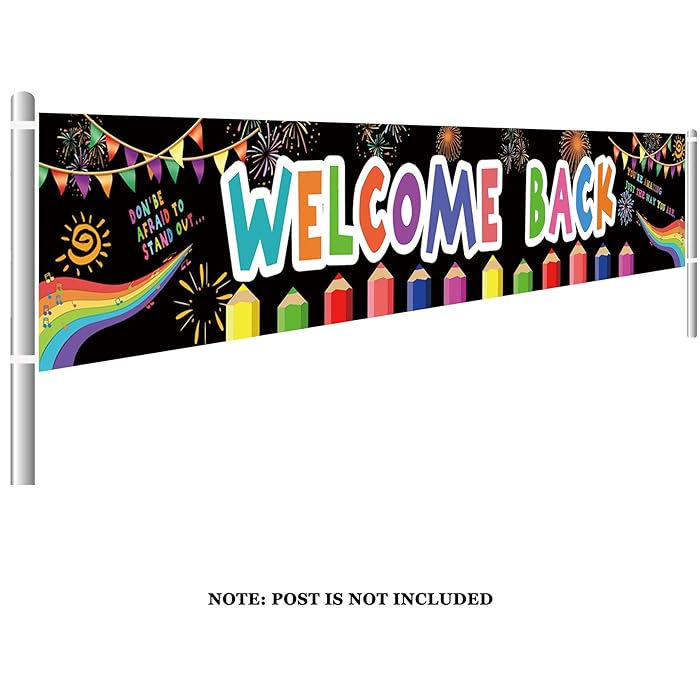 Buy Large Welcome Back Banner, Classroom Pennants, First Day of School ...