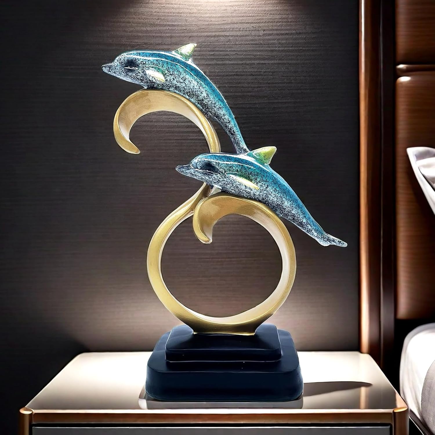 Amazon.com: SHTWX Resin Dolphin Statue Sculpture Frgurine Gift for Home ...