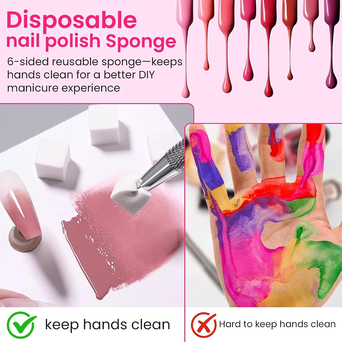 $1/mo - Finance 150 PCS Nail Sponges For Ombre Nail Art Supplies ...
