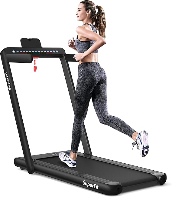 Amazon.com : Goplus 2 in 1 Folding Treadmill with Dual Display, 2.25HP ...