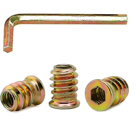 50 Pieces 1/4-20 Threaded Inserts for Wood Nutsert Furniture Screw-in ...