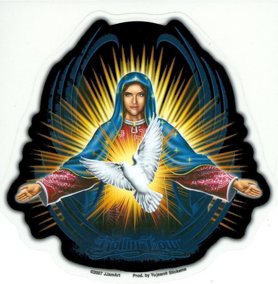 Amazon.com: Rollin Low - Blessed Virgin and Dove - Sticker / Decal ...
