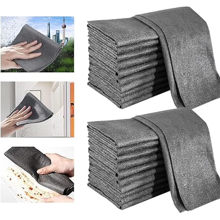 Amazon.com: 15PCS Thickened Magic Cleaning Cloth, Reuseable Streak Free ...