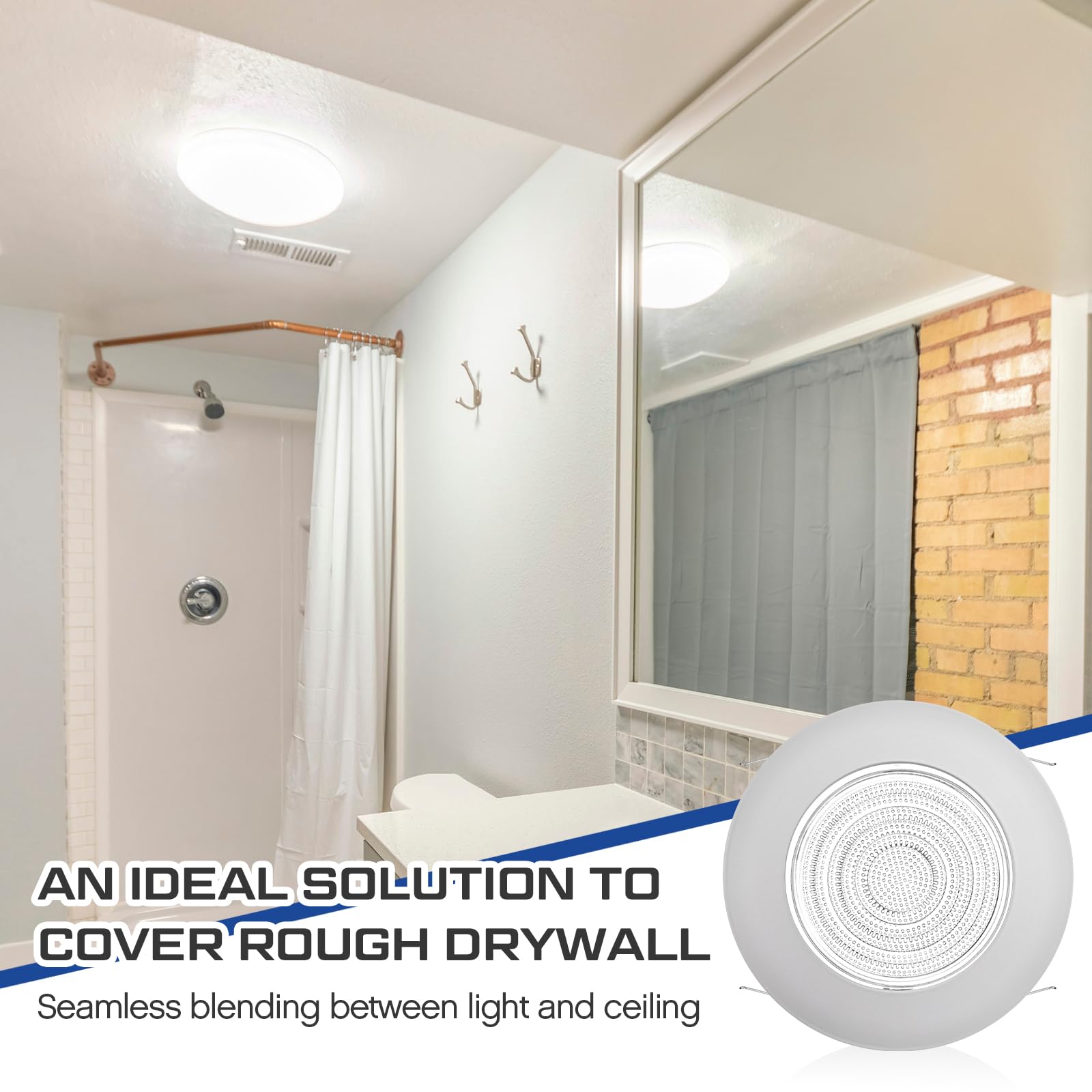 Recessed Shower Light Cover NICOR 6 In. White Recessed Flat Albalite