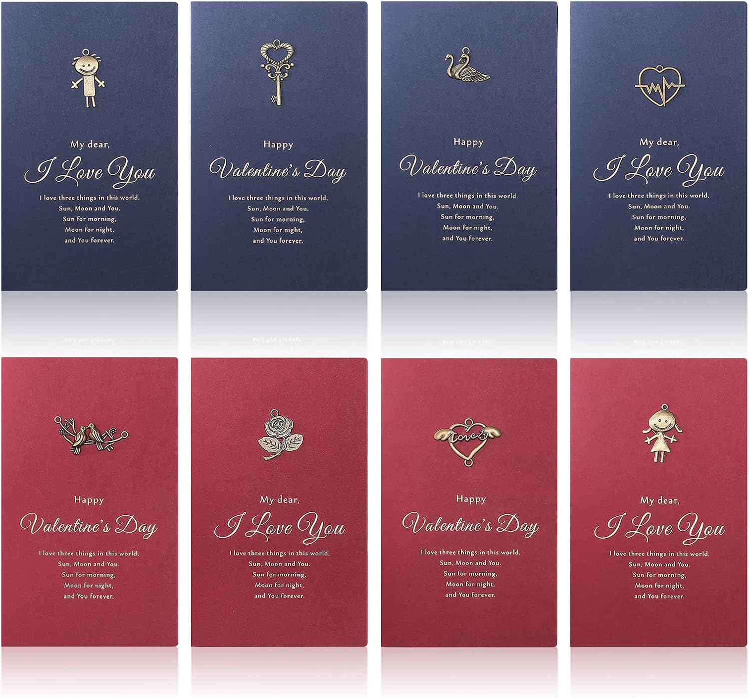 8pcs Vintage Metal Valentine’s Day Cards and Envelopes, Creative ...