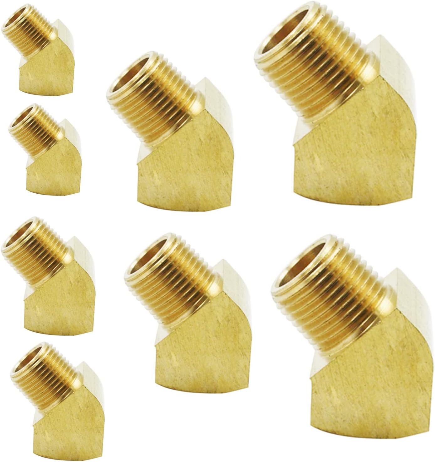 Amazon.com: Legines 45 Degree Street Elbow 1/8 1/4 3/8 1/2 NPT Male To ...