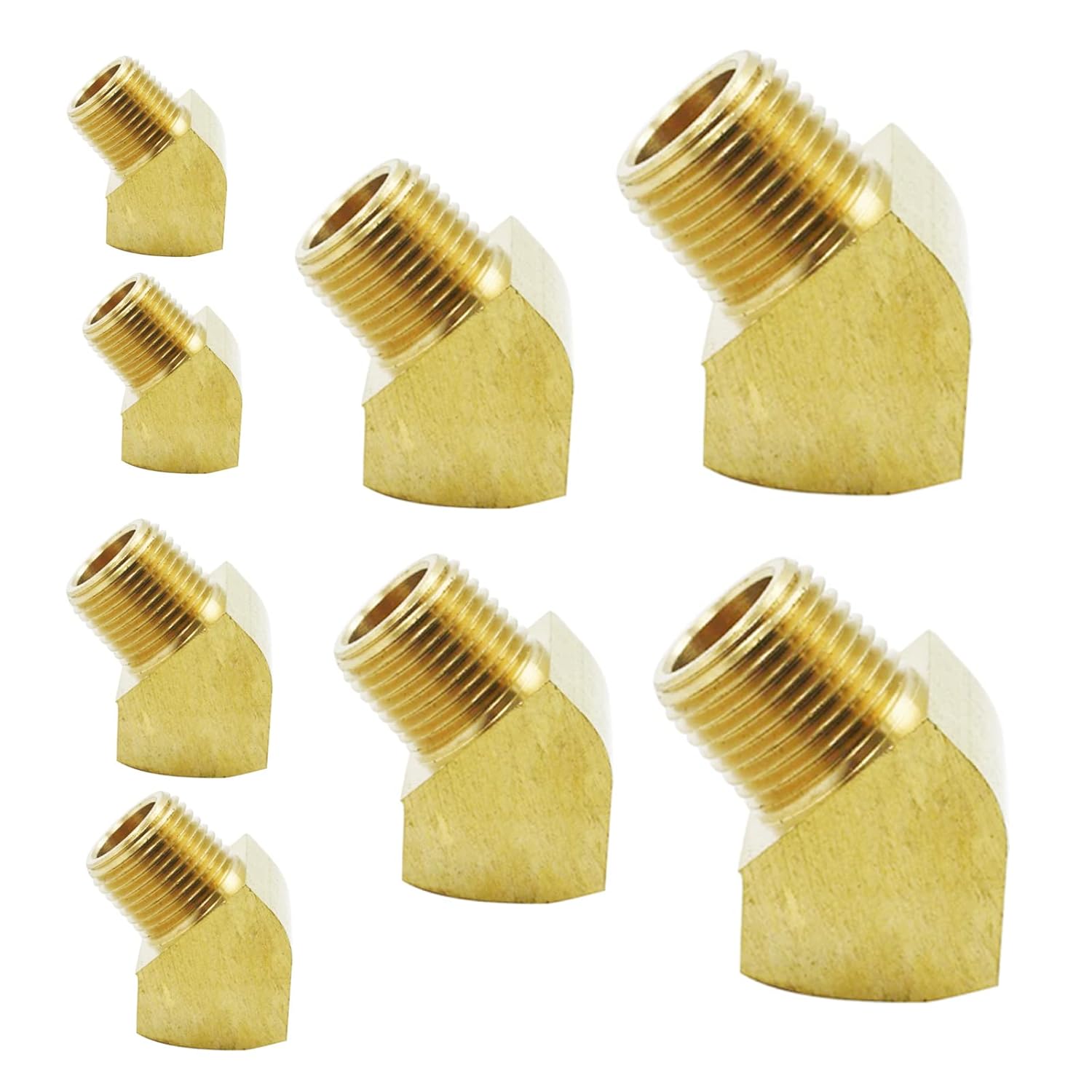 Legines 45 Degree Street Elbow 1/8 1/4 3/8 1/2 NPT Male To NPT Female ...