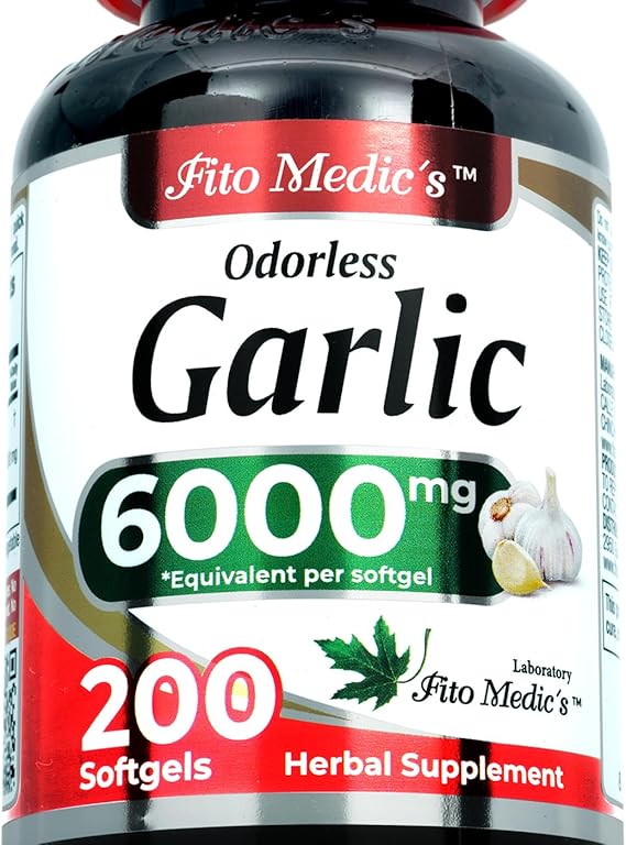 Amazon.com: Lab | garlic pills |6000 mg Equivalent | 200 softgels ...