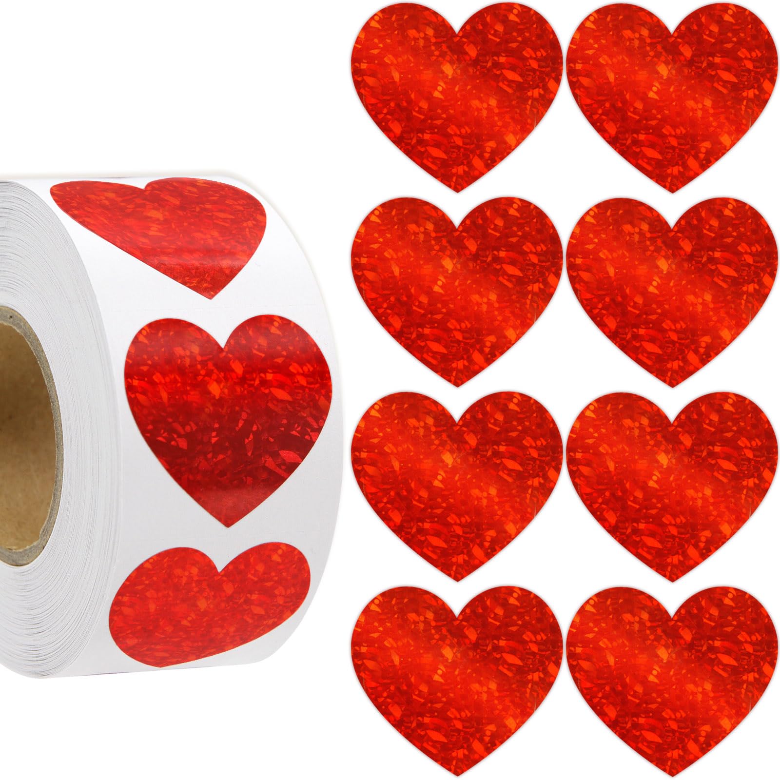 Amazon.com: Glitter Heart Stickers for Envelopes Valentine's Day Heart ...