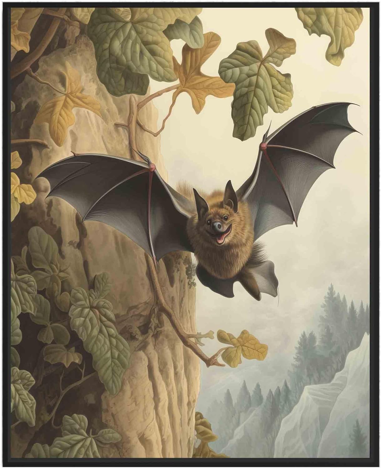 Amazon.com: Bat Vintage Poster Art Print Retro Vintage Animal Wall Art ...