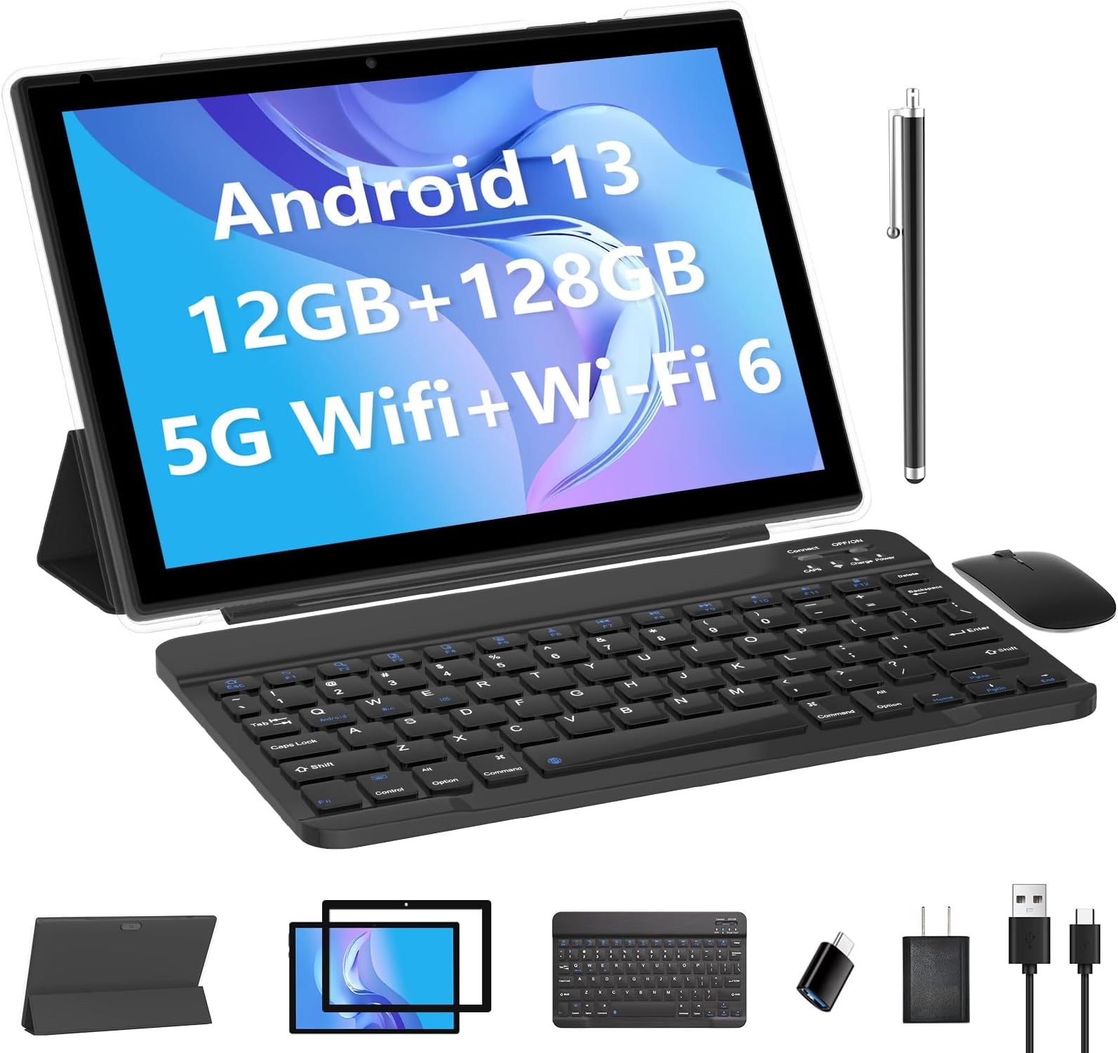 Amazon.com : Tablet with Keyboard Android 13 Tablets 2 in 1 Tablet 12GB ...