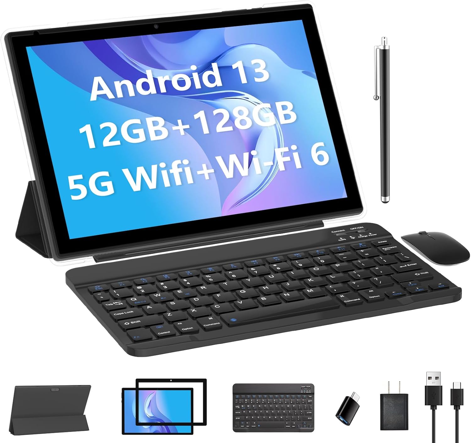 Amazon.com : Tablet with Keyboard Android 13 Tablets 2 in 1 Tablet 12GB ...