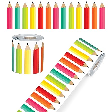 Amazon.com: 99 Feet Pencils Bulletin Board Borders Colored Pencils ...