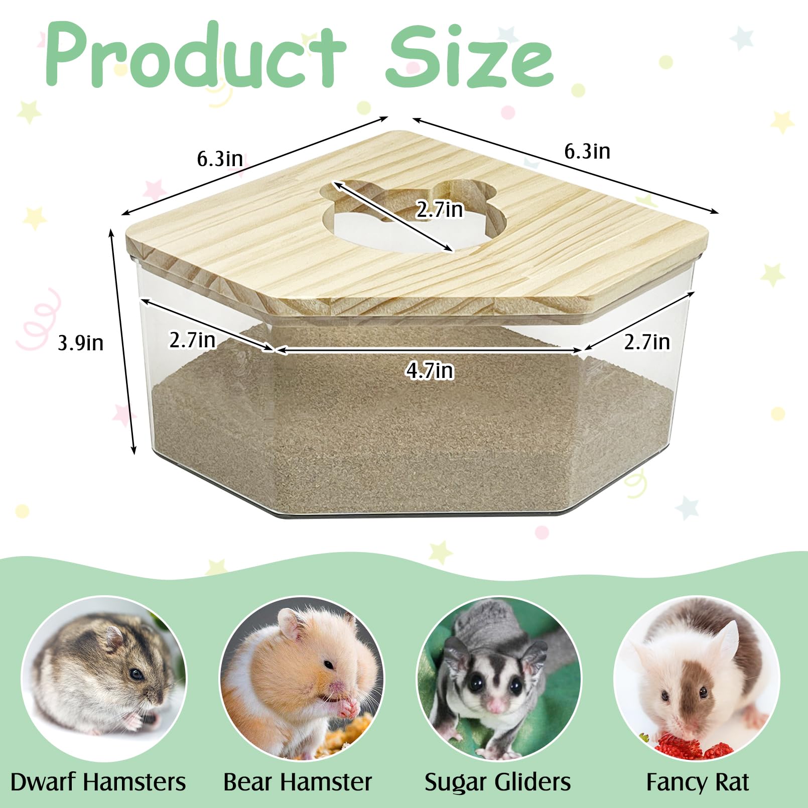 Snapklik.com : Kathson Hamster Sand Bath Box Transparent Acrylic Small ...